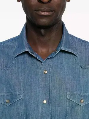 BARBA NAPOLI Denim Flap-pocket Shirt