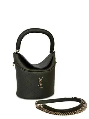 Saint Laurent Gaby Quilted Mini Bucket Bag - Black