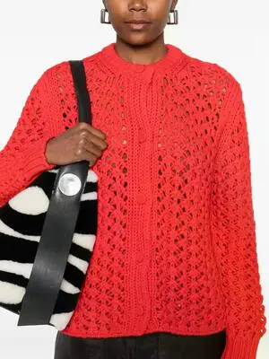 JIL SANDER Open-knit Buttoned Cardigan