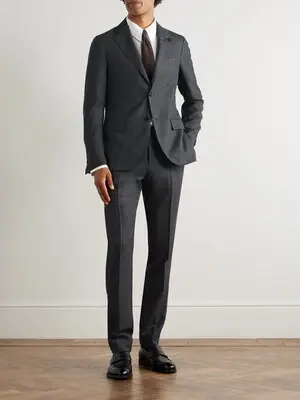 LARDINI Striped Virgin Wool Suit