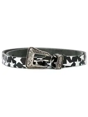 Saint Laurent Star Print Belt - Black