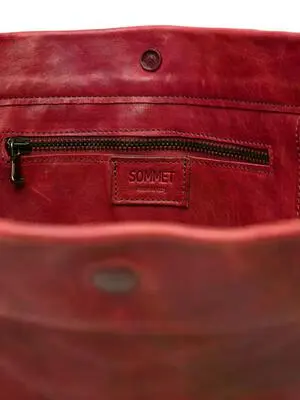 SOMMET Large Lidia Buckle-strap Leather Shoulder Bag