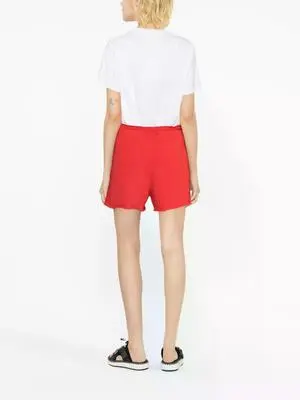 GANNI Logo-embroidered Cotton Track Shorts