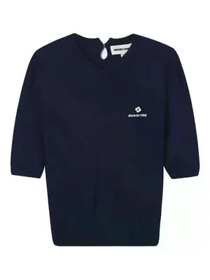 SHUSHU/TONG Logo-print Top With Puff Sleeves