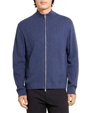 Theory Walton Textured Sweater Jacket - Light Baltic Melange