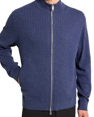 Theory Walton Textured Sweater Jacket - Light Baltic Melange