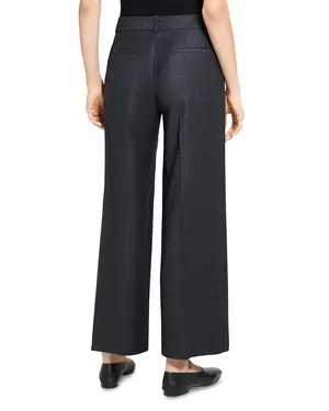 Theory Classic Wide Leg Trousers - New Charcoal Melange