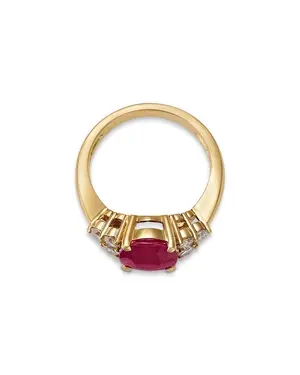 Bloomingdale'S Ruby & Diamond Oval Ring