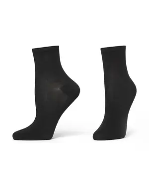 Hue Sleek Lightweight Crew Socks Black