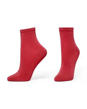 Hue Sleek Lightweight Crew Socks Jester Red