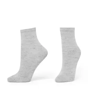 Hue Sleek Lightweight Crew Socks Light Grey Heather
