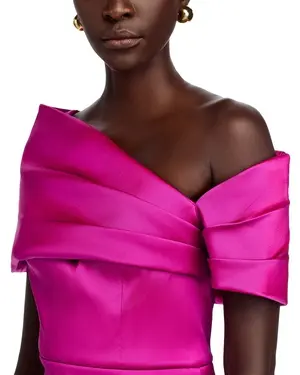 Rickie Freeman For Teri Jon Mikado Asymmetric Gown