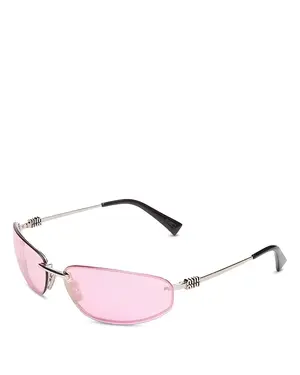Miu Miu Rimless Oval Sunglasses, 69mm - Pink