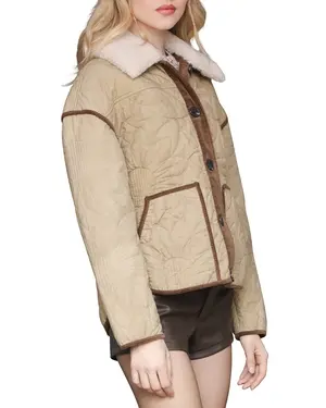 Avec Les Filles Contrast Trim Quilted Jacket