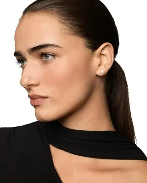 David Yurman Pearl And Diamond Stud Earrings