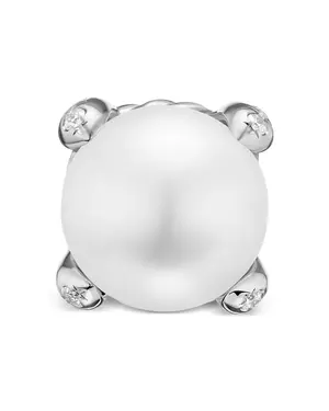 David Yurman Pearl And Diamond Stud Earrings