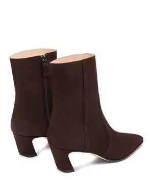 STUART WEITZMAN Stassi Suede Ankle Boots - Midnight Espresso