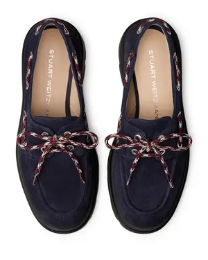 STUART WEITZMAN Hudson Suede Moccasins - Nice Blue