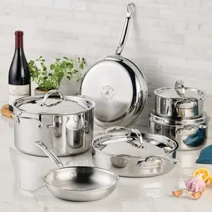 HESTAN Probond Luxe 10 Piece Professional Clad Stainless Steel Cookware Set