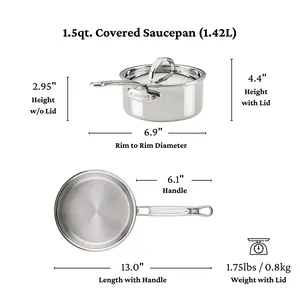HESTAN Probond Luxe 10 Piece Professional Clad Stainless Steel Cookware Set