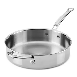 HESTAN Probond Luxe 3.5 Quart Professional Clad Stainless Steel Saute Pan With Lid