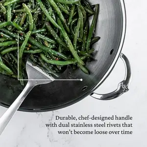 HESTAN Probond Luxe 14 Professional Clad Stainless Steel Wok With Dome Lid