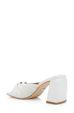 Badgley Mischka Vayla Slide Sandal - White Leather