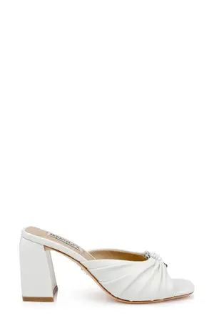 Badgley Mischka Vayla Slide Sandal - White Leather