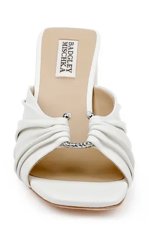 Badgley Mischka Vayla Slide Sandal - White Leather