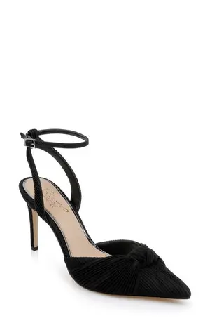 Women's Black Stiletto Ankle Strap Pumps