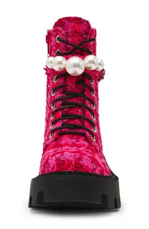 Betsey Johnson Jonnie Lug Sole Boot - Fuchsia Multi