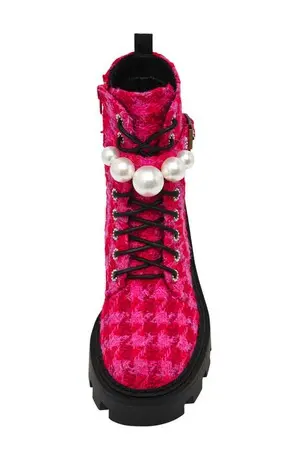 Betsey Johnson Jonnie Lug Sole Boot - Fuchsia Multi