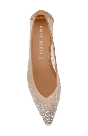 Anne Klein Carlisle Pointed Toe Pump - Beige Crystal