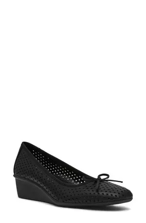 Anne Klein Winslett Wedge Pump - Black Smooth