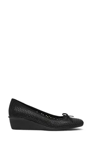 Anne Klein Winslett Wedge Pump - Black Smooth