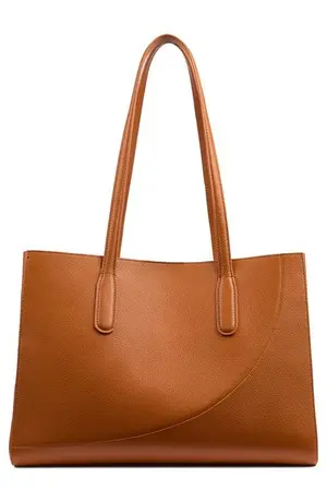 LK BENNETT Leather Tote With Interior Compartments - Tan