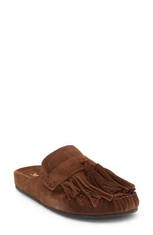 Jeffrey Campbell Toggle Fringe Mule - Brown Suede