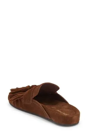Jeffrey Campbell Toggle Fringe Mule - Brown Suede