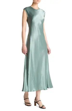 Vince Cap Sleeve Satin Maxi Dress - Deep Patina