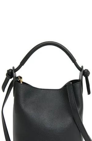 MANSUR GAVRIEL Mini Fortuna Leather Bucket Bag - Black