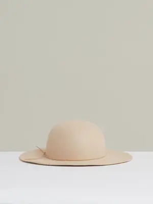 REISS Lucy Felted Wool Hat - Neutral