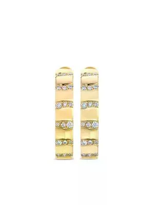 GRAZIELA 18k Yellow Alma Dos Rios Diamond Hoop Earrings - Gold