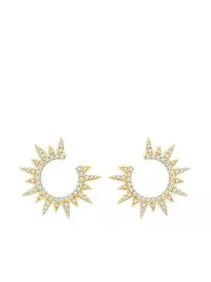 GRAZIELA 18k Yellow Starburst Diamond Earrings - Gold
