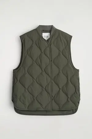 Cos Oversized Quilted Down Gilet - Green
