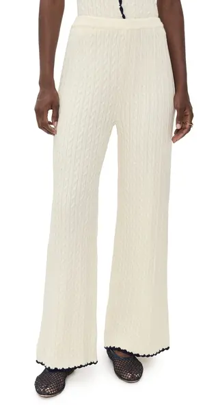 BAILEY ROSE Cable Knit Relaxed Pants