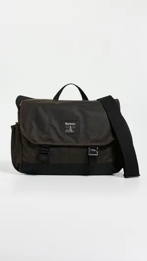 Barbour Field Wax Messenger Bag - Olive