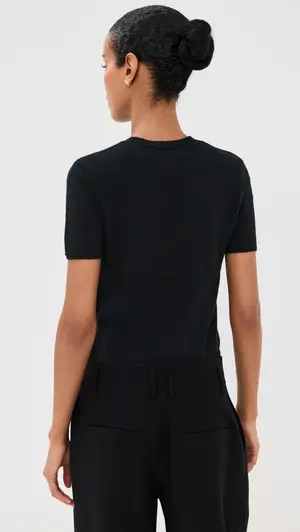 Sablyn Relaxed Cashmere Crewneck Tee - Black