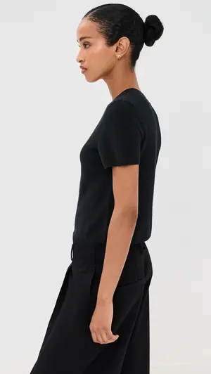 Sablyn Relaxed Cashmere Crewneck Tee - Black