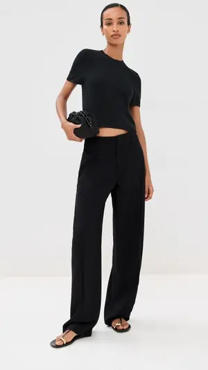 Sablyn Relaxed Cashmere Crewneck Tee - Black