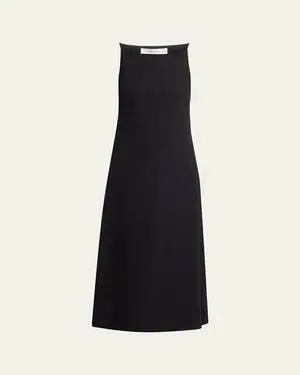 THE ROW Seraphina High-Neck Midi Dress - Black